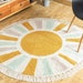 Houseofdecor - Sunburst Round Cotton Area Rug, Hand Tufted, Mustard ...