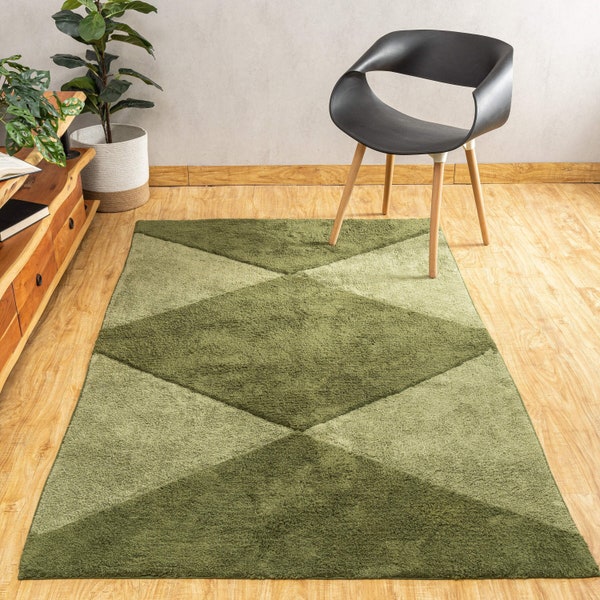 Emerald Green Tufted Rug - Etsy