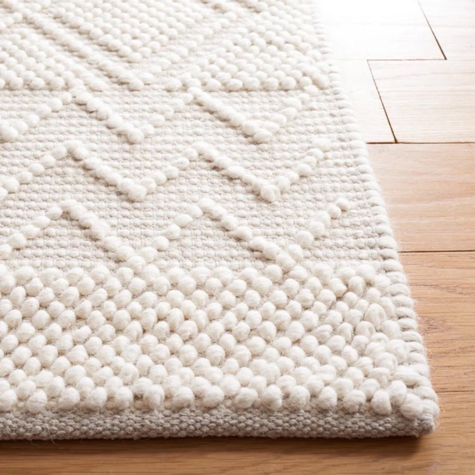 Whispering Chevron Handwoven Wool Area Rug, Ivory/off-white, Chevron - Etsy