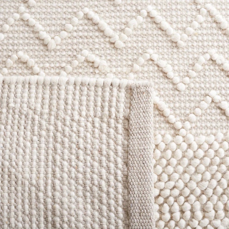 Whispering Chevron Handwoven Wool Area Rug, Ivory/off-white, Chevron - Etsy