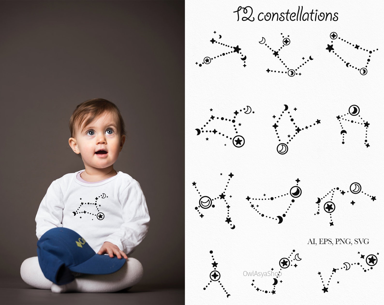 Zodiac SVG Bundle, Astrology Clipart, Horoscope Svg Cricut, Zodiac ...