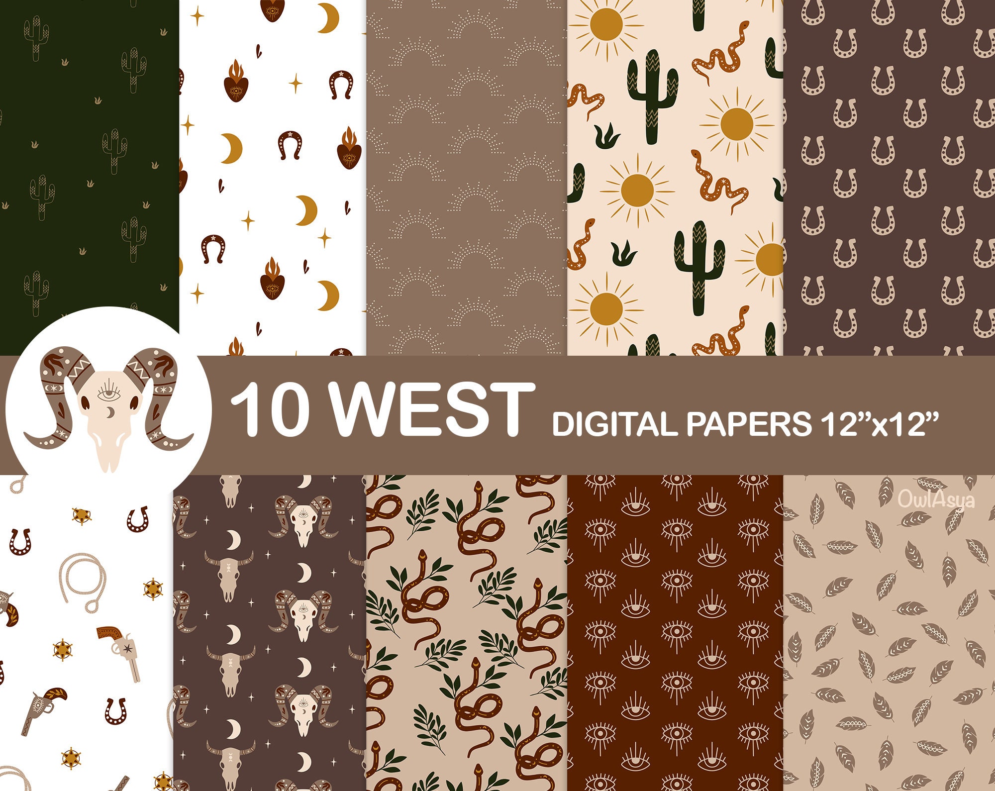Wild West Paper Boho Western Paper Boho Digital Pattern - Etsy