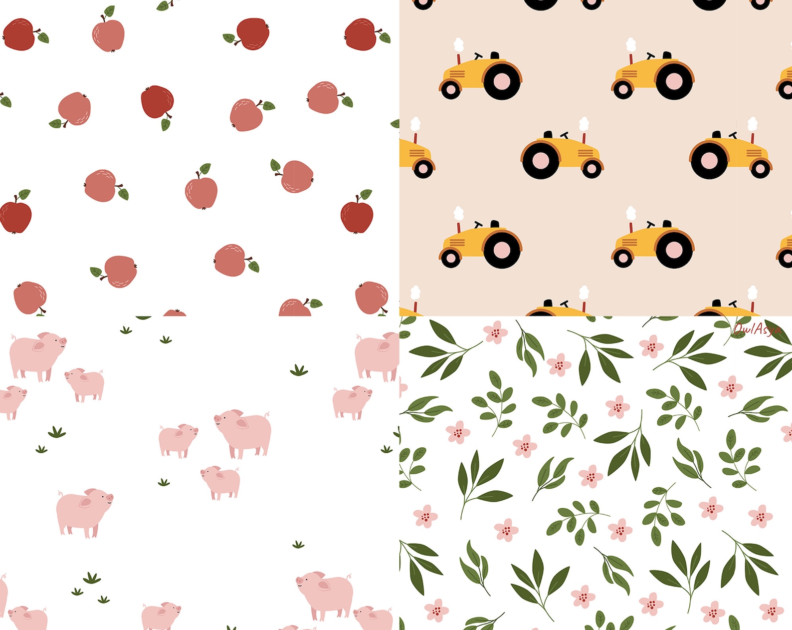 Farm Life Animals Digital Paper, Animals Seamless Pattern, Farm ...