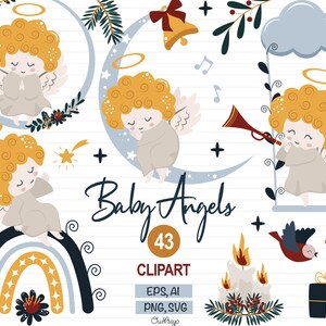 Christmas Angel Clipart, Cute Angel SVG, Angel PNG, Christmas Clipart ...