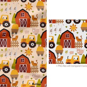 Farm Animals Digital Paper, Animal Seamless Pattern, Farm Background ...