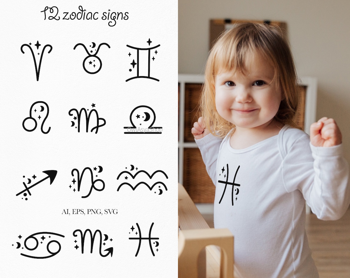 Zodiac SVG Bundle Astrology Clipart Horoscope Svg Cricut - Etsy