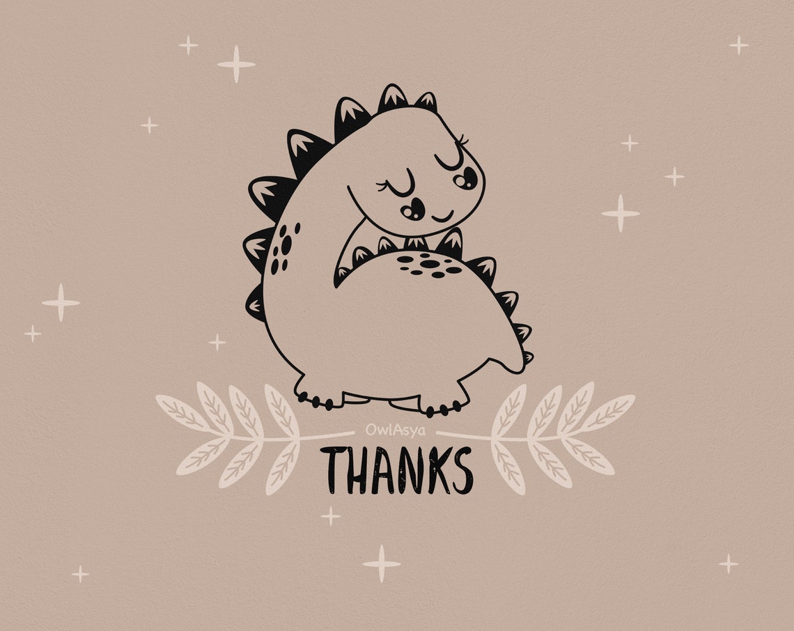 Dinosaur SVG, Black Dino Clipart, Baby Dino PNG, Nursery Printable, T ...