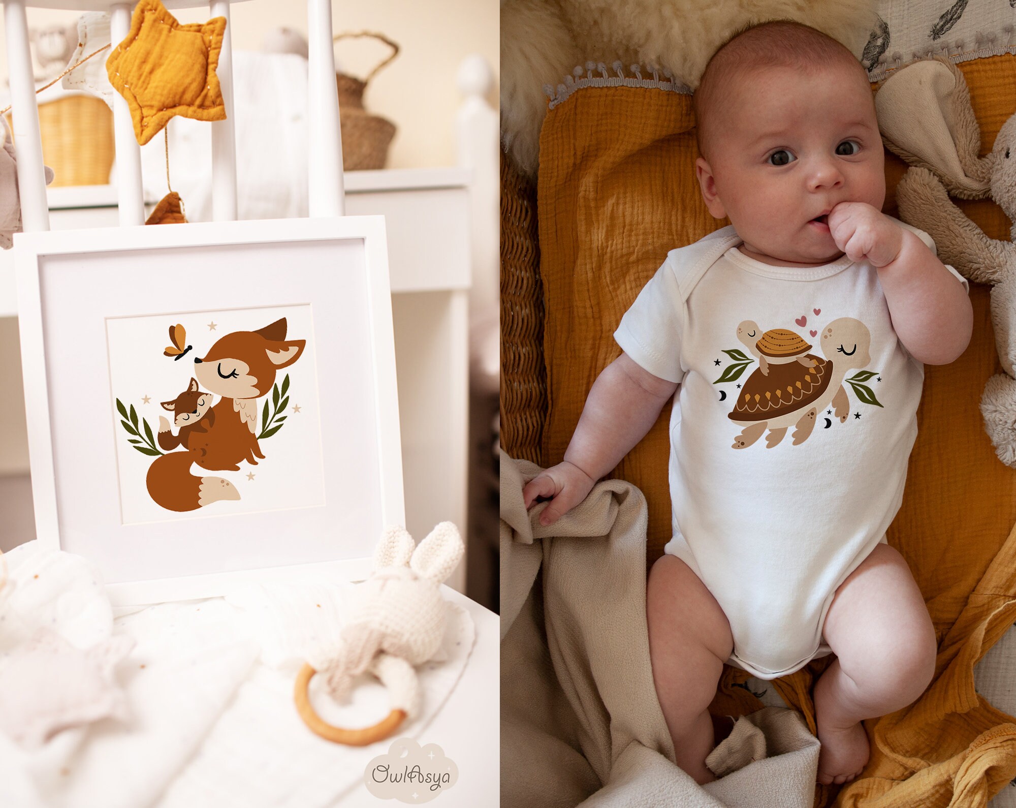 Animals Clipart, Mother and Baby Svg, Woodland Animals PNG, Boho Animal ...