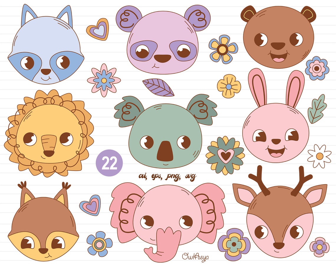 Retro Groovy Animals Clipart, Cute Boho Sublimation Design, Groovy ...
