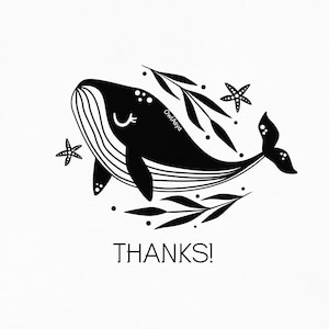 Ocean Animals SVG, Black Sea Animals Clipart, Doodle Whale PNG, Sea ...