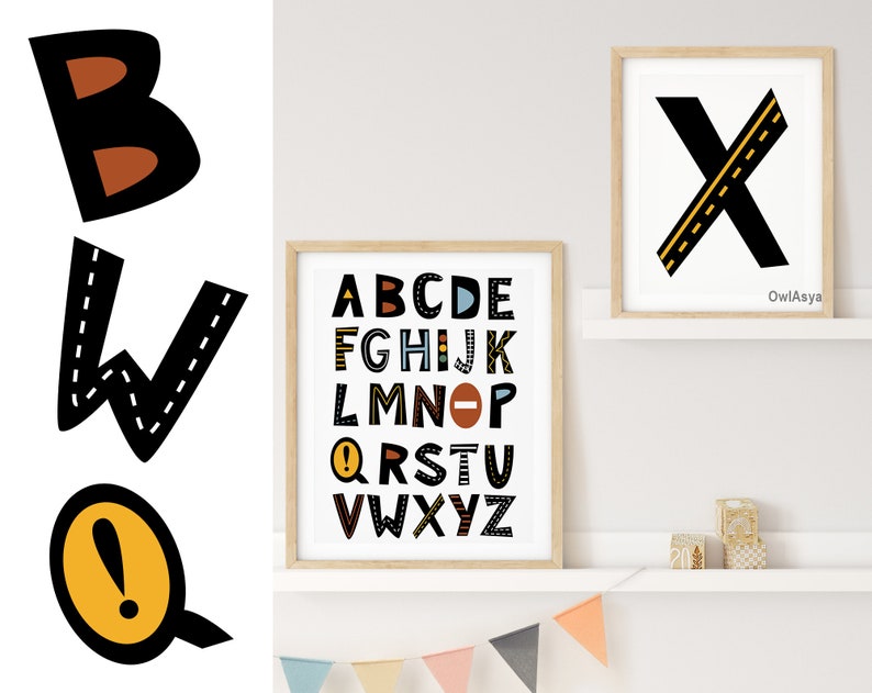 Alphabet Clipart, ABC Poster, Transportation Alphabet, Nursery Playroom ...