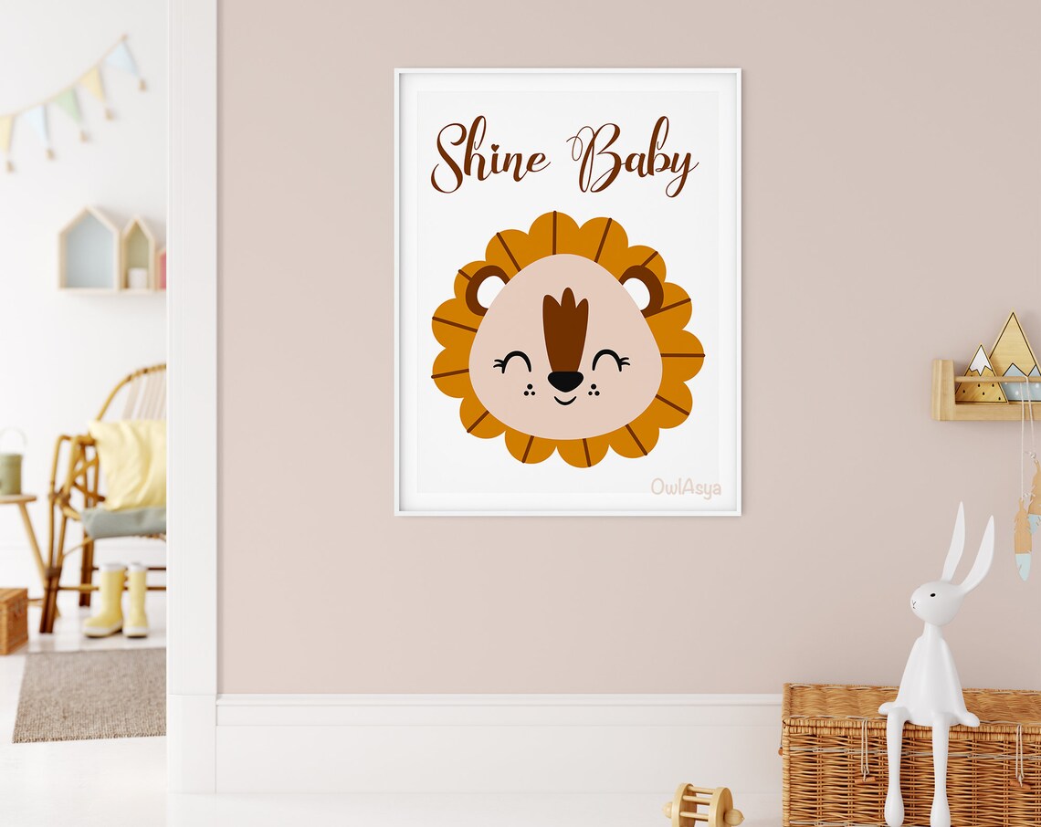 Baby Animals Head Clipart - Cute Baby Shower Nursery Decor - Animals ...