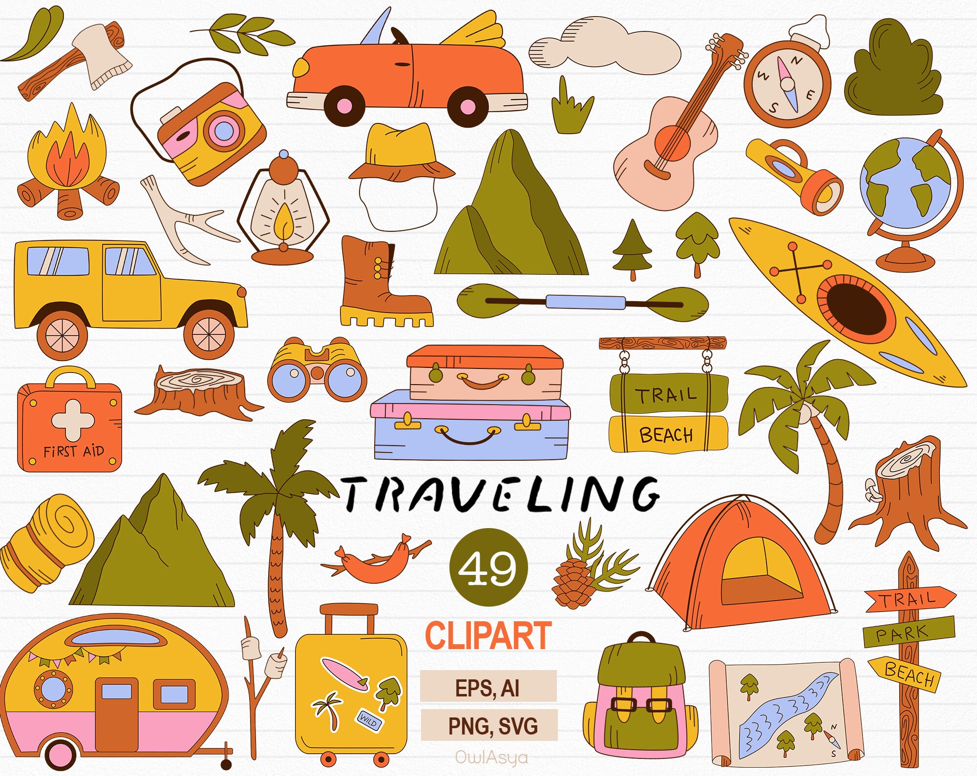 Traveling SVG, Summer Travel Clipart, Tourism Icon Vector SVG, Vacation ...