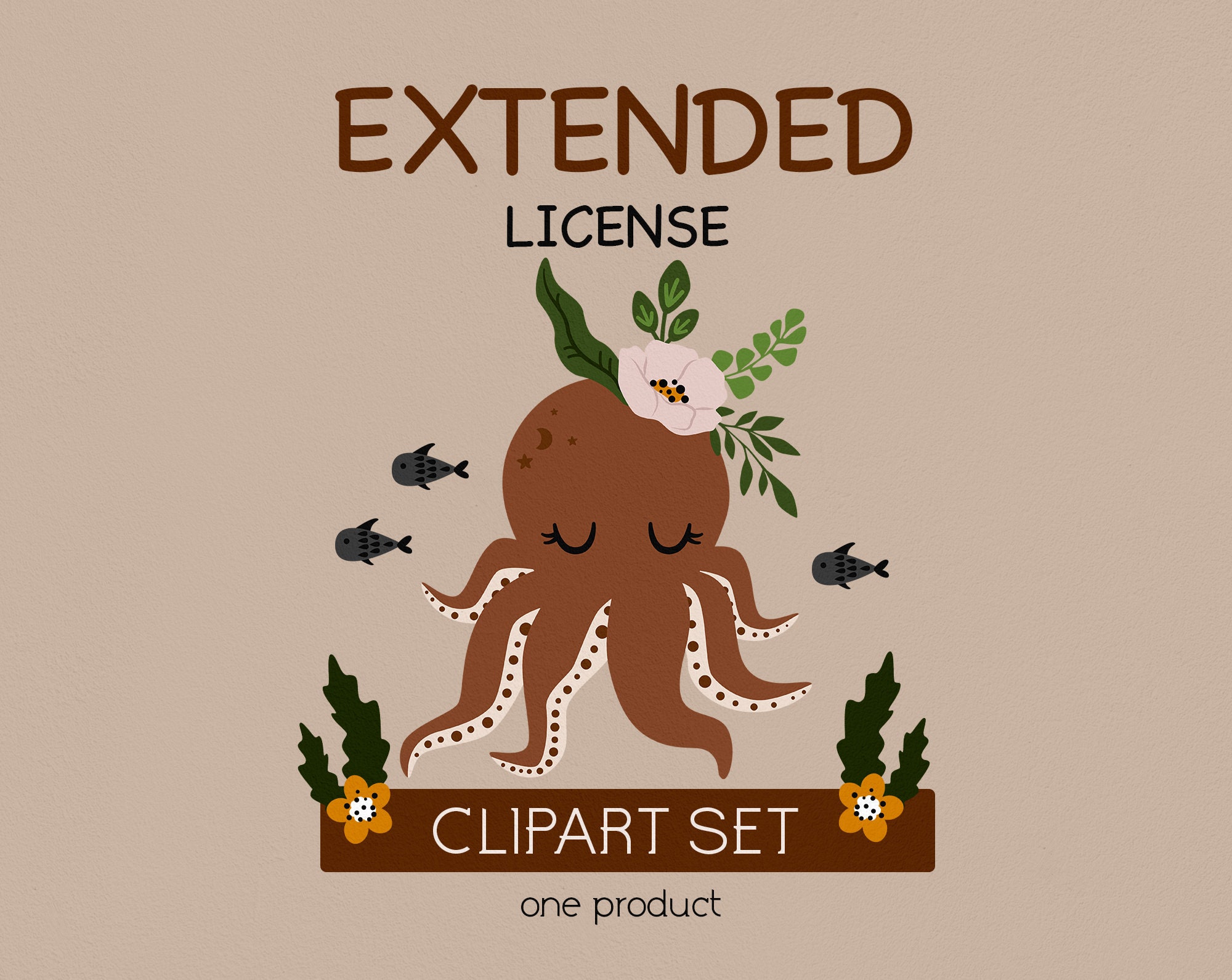 Extended License, One Clipart Set, Commercial License by Owlasya ...