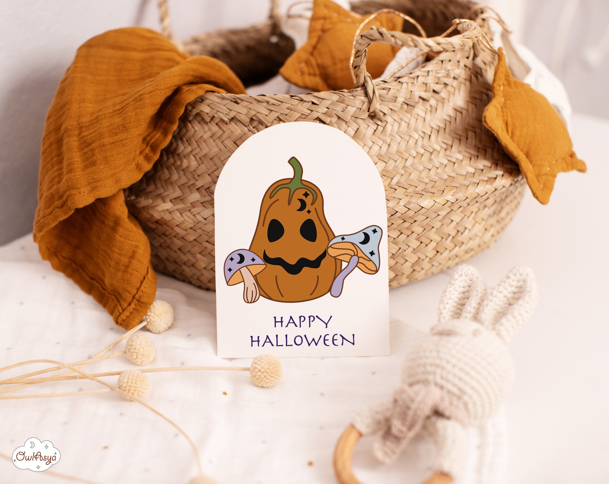 Groovy Halloween Clipart, Cute Ghost SVG, Halloween Pumpkin PNG, Vector ...