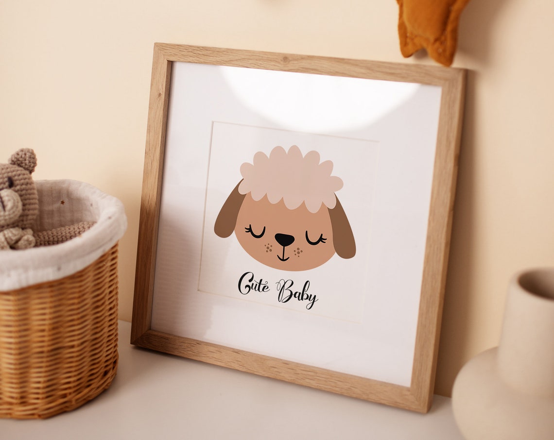 Baby Animals Head Clipart - Cute Baby Shower Nursery Decor - Animals ...