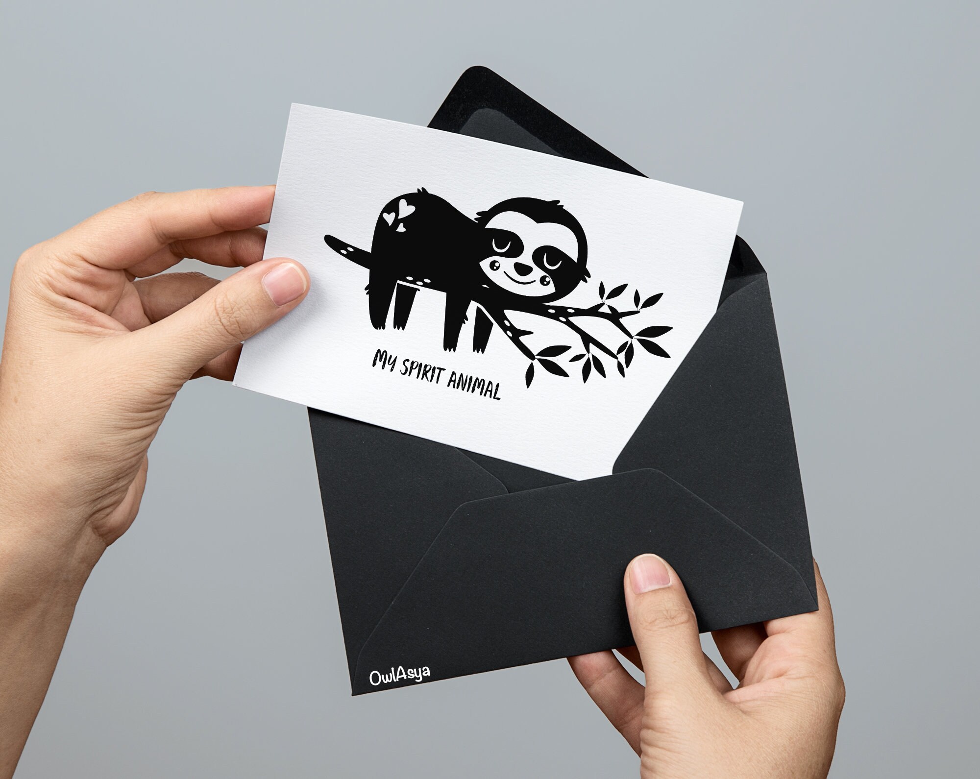 Sloth SVG, Black Sloth Clipart, Animal SVG, Rainbow Clipart, Hanging ...