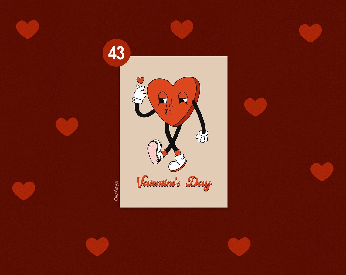 Retro Groovy Valentine Clipart Hippie Love SVG Heart - Etsy