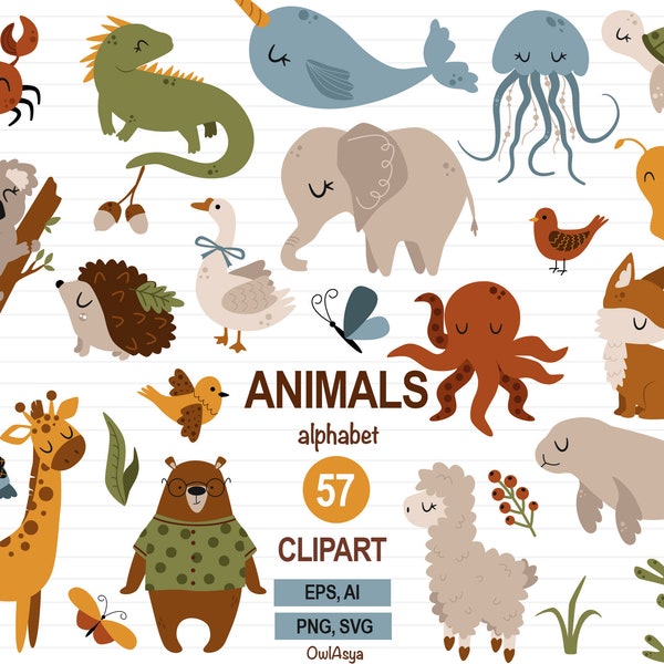 Sea Animals Alphabet Png - Etsy
