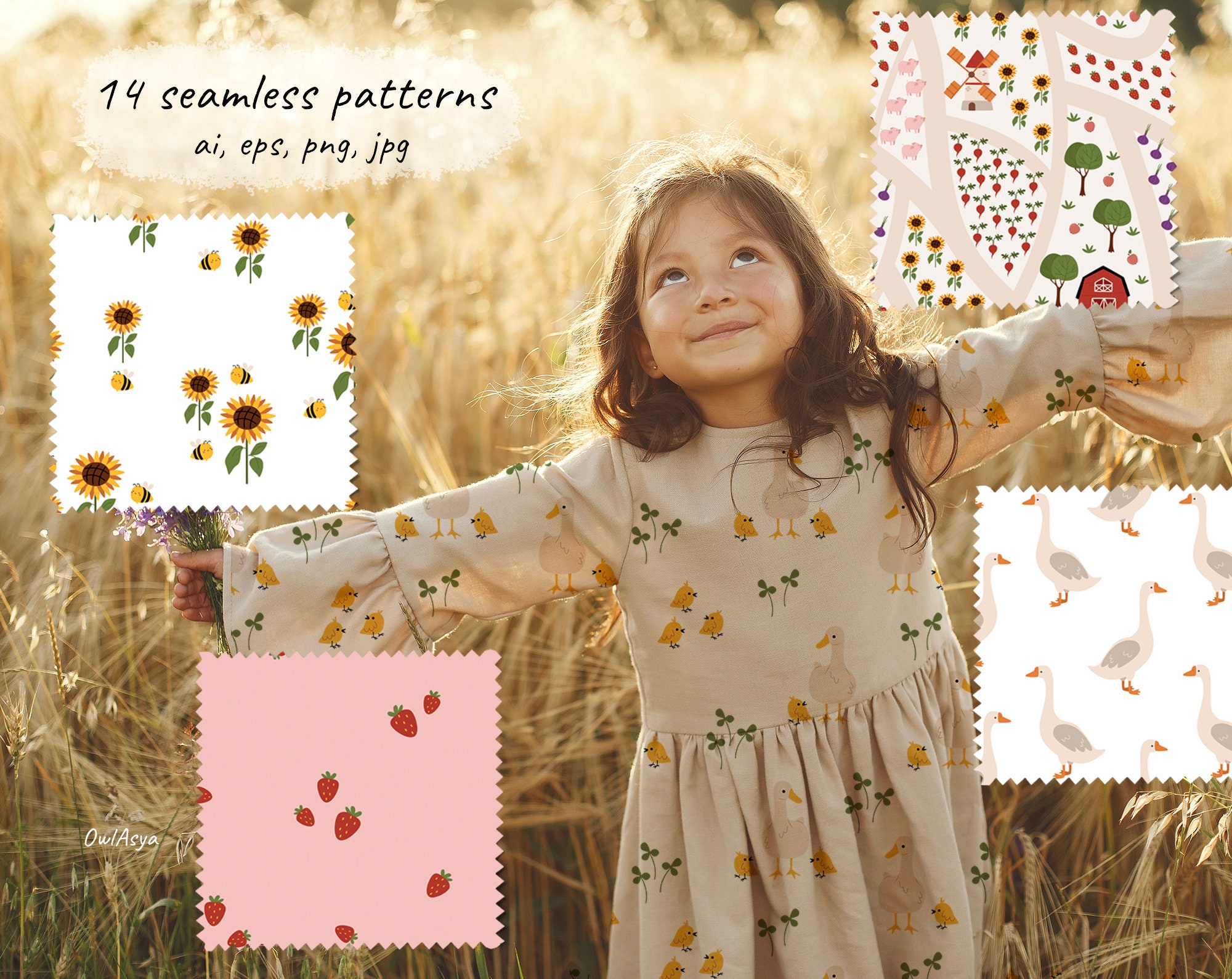 Farm Life Animals Digital Paper, Animals Seamless Pattern, Farm ...