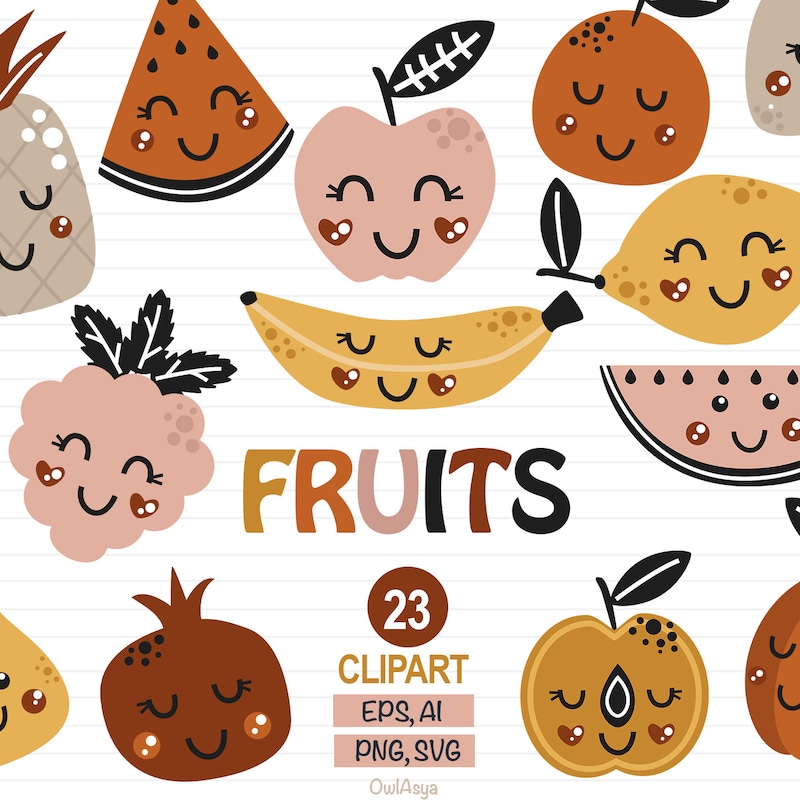 Fruit Clipart - Etsy