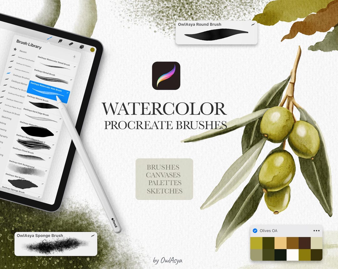 Watercolor Brushes for Procreate, Painting Kit for Procreate ...