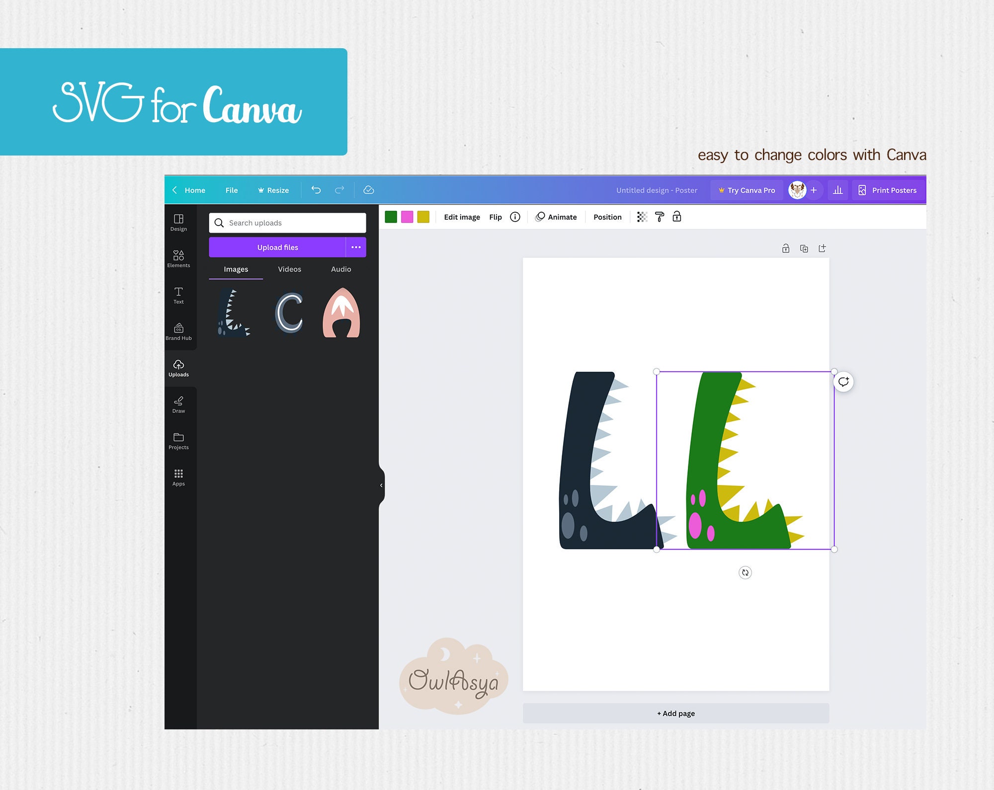 Alphabet Clipart, ABC Poster, Dinosaur Alphabet, Nursery Playroom Decor ...