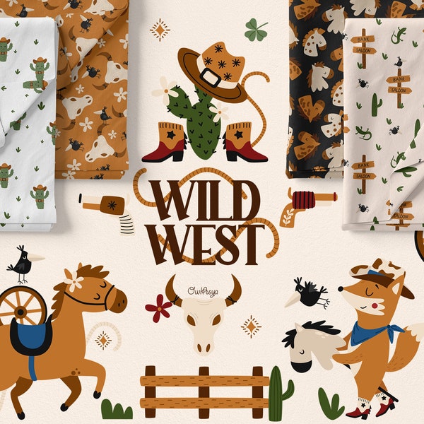 Wild West Clipart, Western Animals SVG, Cowboy Clipart, Skull Bull PNG ...