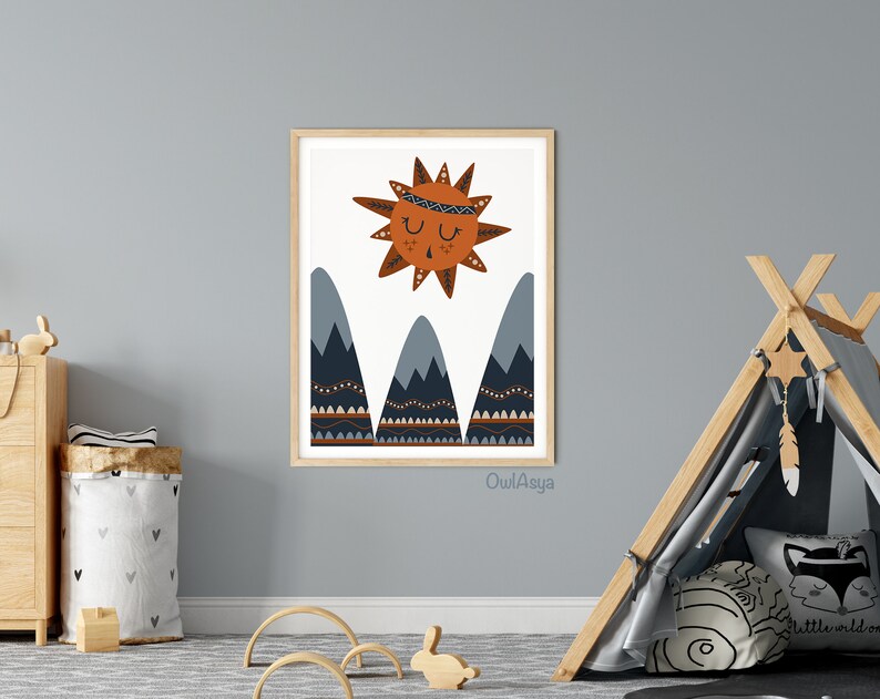 Baby Weather Clipart, Rainbow SVG, Tribal Nursery Printable, Moon PNG ...