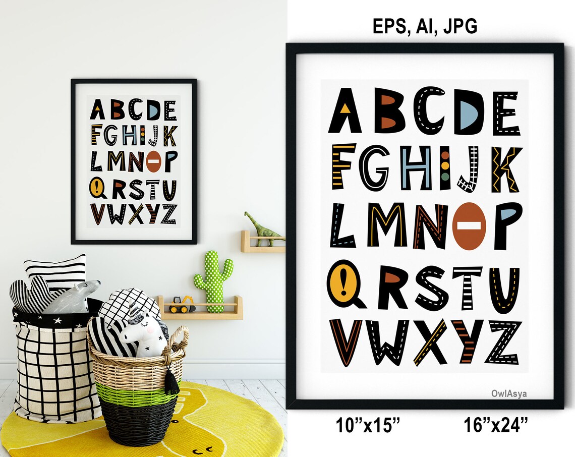 Alphabet Clipart, ABC Poster, Transportation Alphabet, Nursery Playroom ...