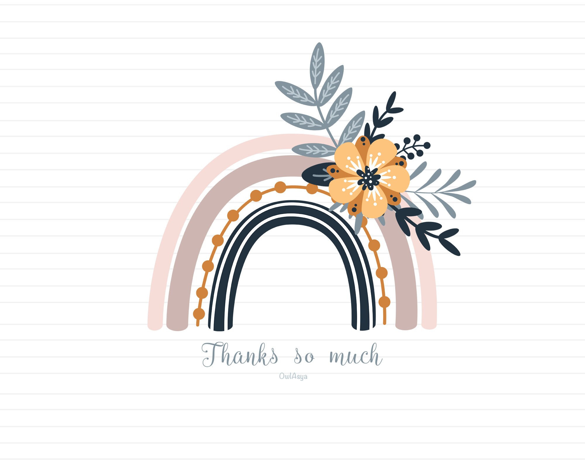 Rainbow Clipart, Floral Rainbow SVG, Flower Clipart, Bloom Rainbow Set ...