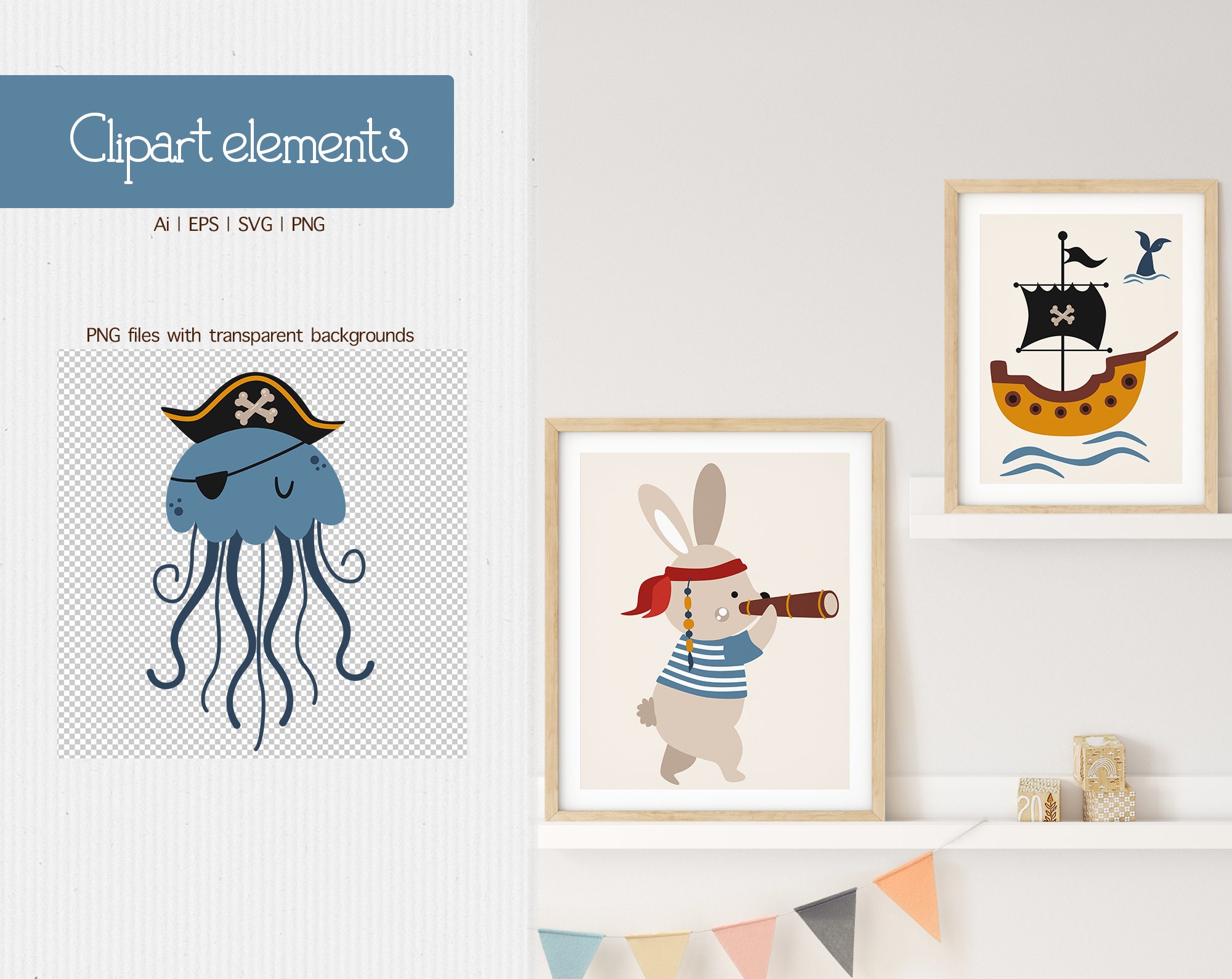 Pirate Animals SVG, Pirate Ship Clipart, Sea Life PNG, Pirate Leo ...