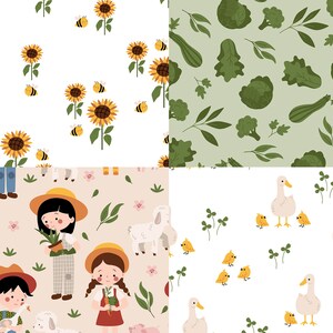 Farm Life Animals Digital Paper, Animals Seamless Pattern, Farm ...