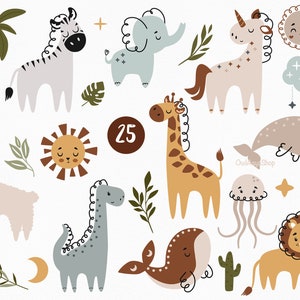 Boho Animals Svg, Bohemian Animals Clipart, Boho Baby Svg, Nursery ...