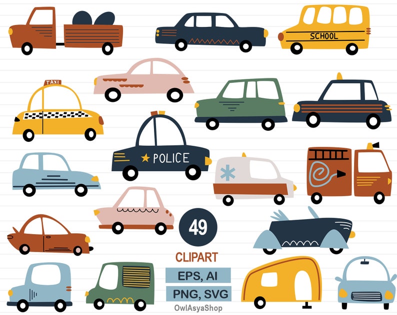 Transportation Clipart Car SVG Auto PNG Houses Clipart - Etsy