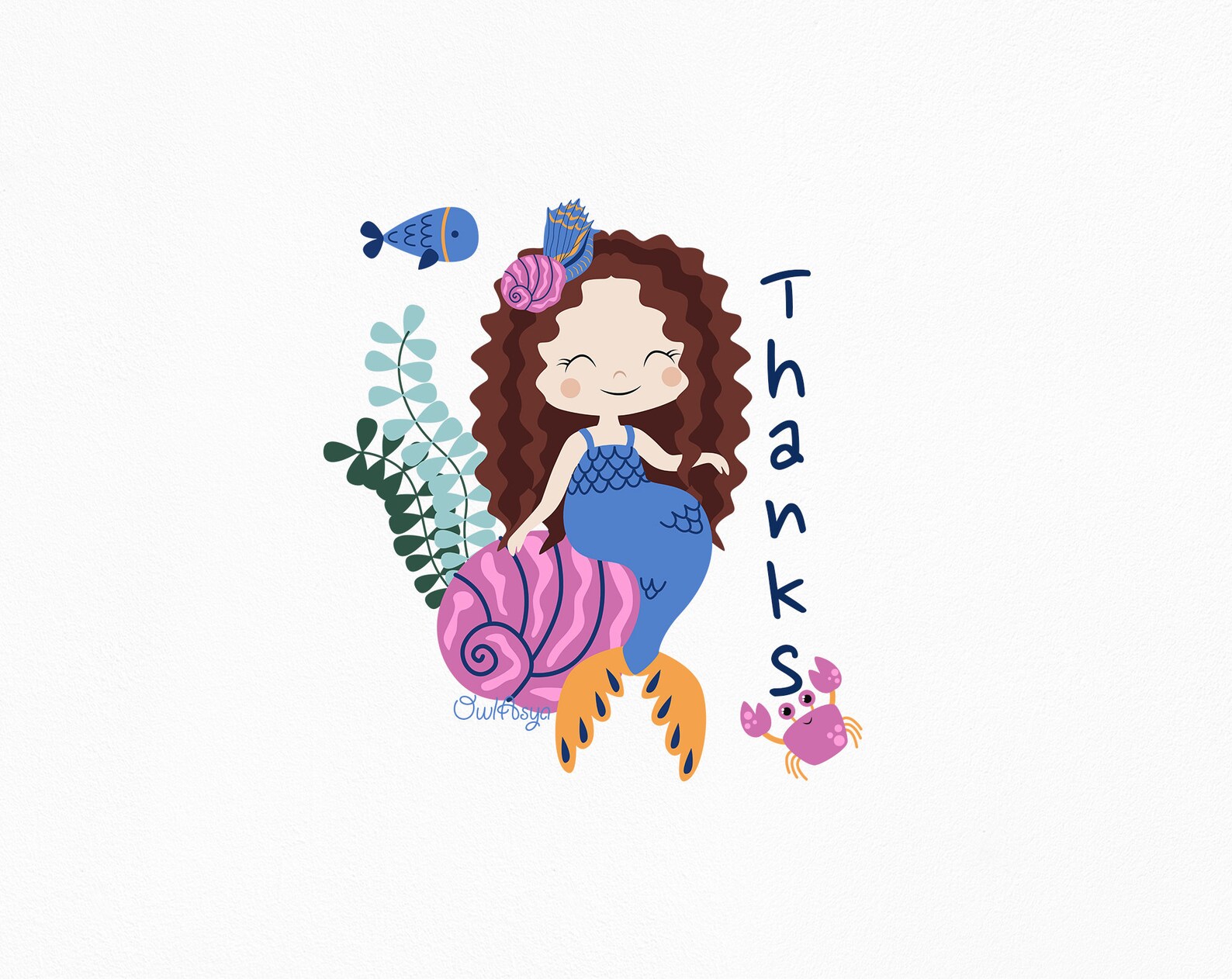 Mermaid Vector Clipart Sea Animals SVG Underwater PNG - Etsy