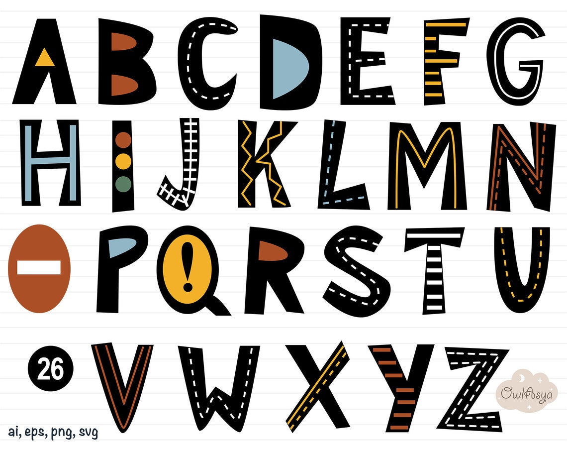 Alphabet Clipart, ABC Poster, Transportation Alphabet, Nursery Playroom ...