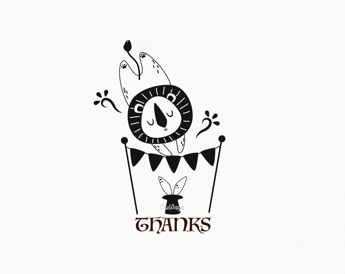 Black Circus Clipart, Black Animals SVG, Circus Animals PNG, Line ...