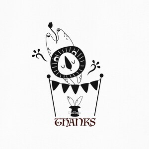 Black Circus Clipart, Black Animals SVG, Circus Animals PNG, Line ...