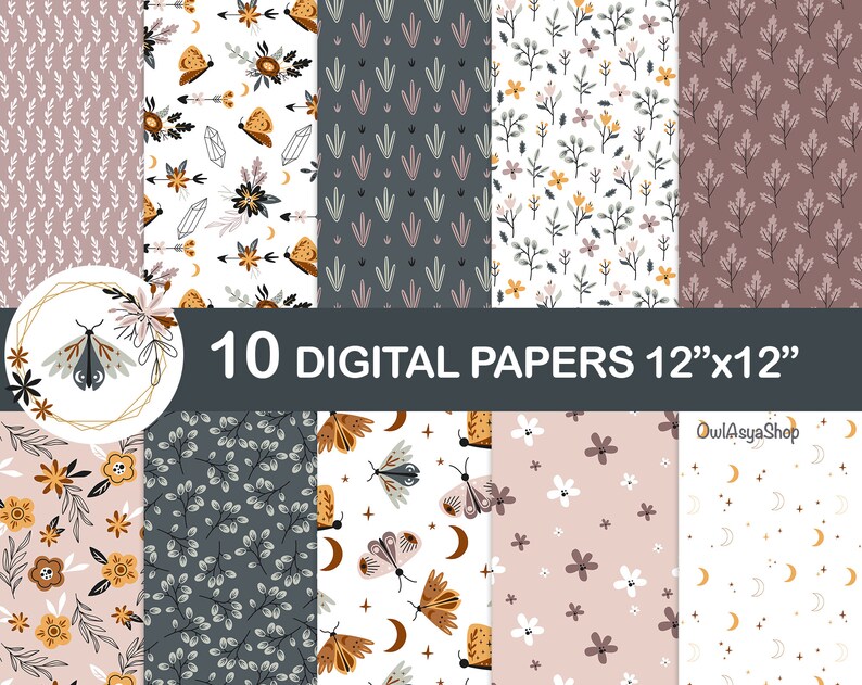 Floral Digital Paper, Spring Seamless Pattern, Flowers Printable ...