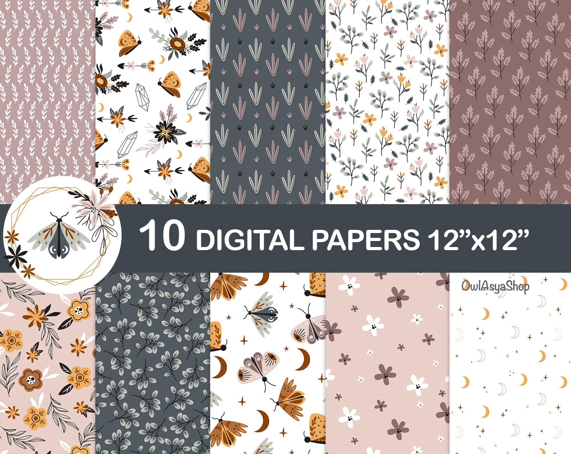 Floral Digital Paper, Spring Seamless Pattern, Flowers Printable ...