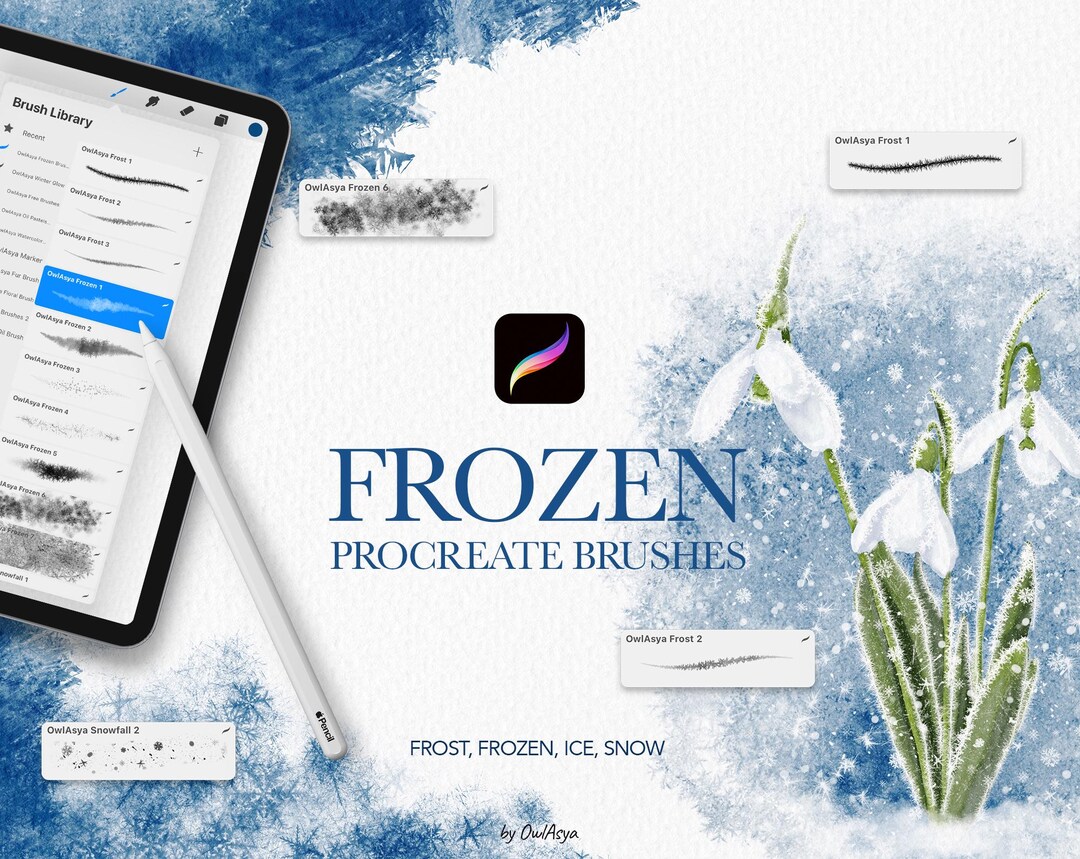 Frozen Procreate Brushes, Realistic Frost Winter Painting Kit ...