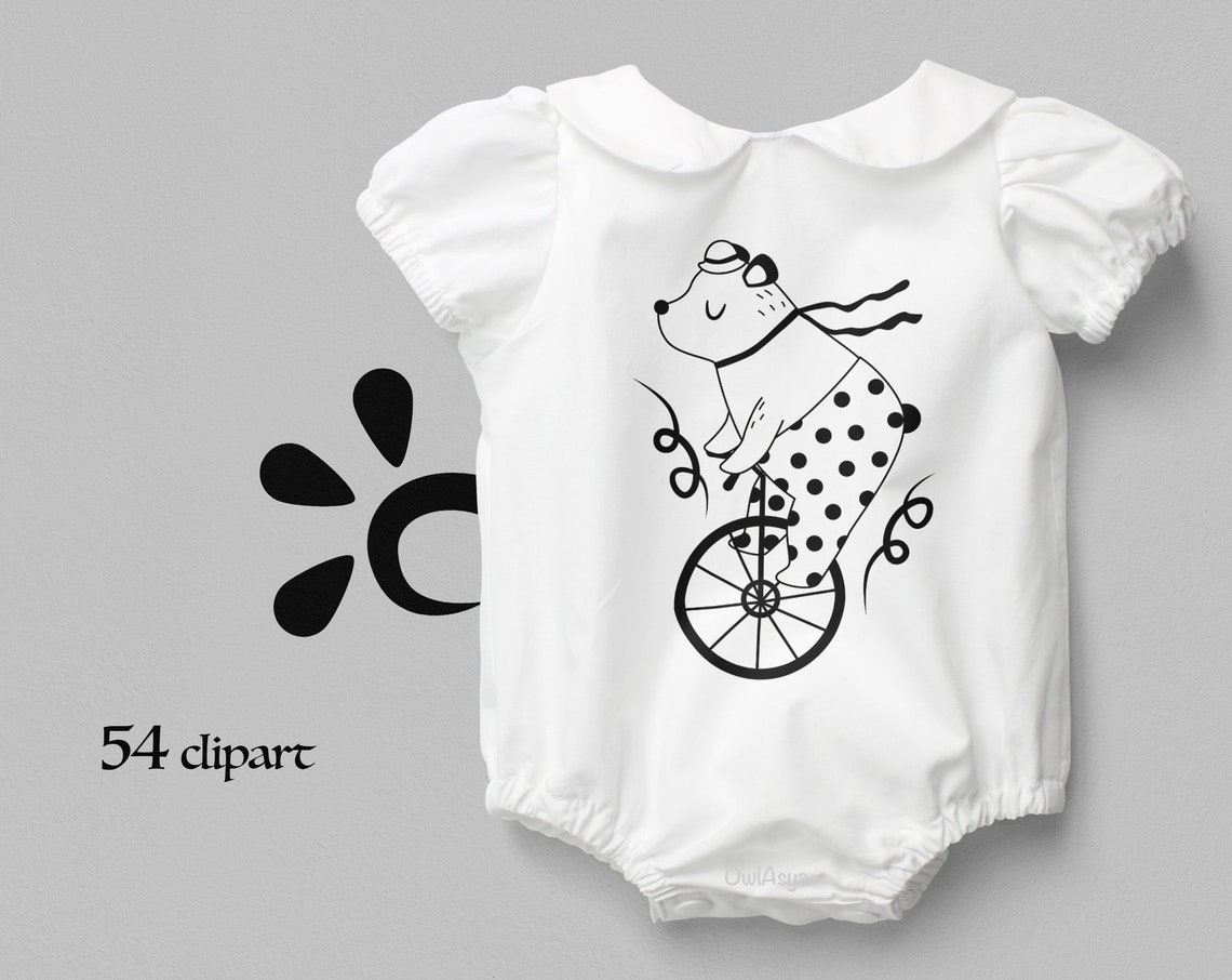 Black Circus Clipart, Black Animals SVG, Circus Animals PNG, Line ...