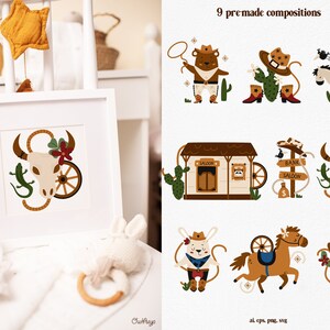 Wild West Clipart, Western Animals SVG, Cowboy Clipart, Skull Bull PNG ...