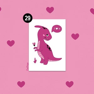 Valentines Dino Clipart, Love Dinosaur SVG, Pink Dino PNG, Valentines ...