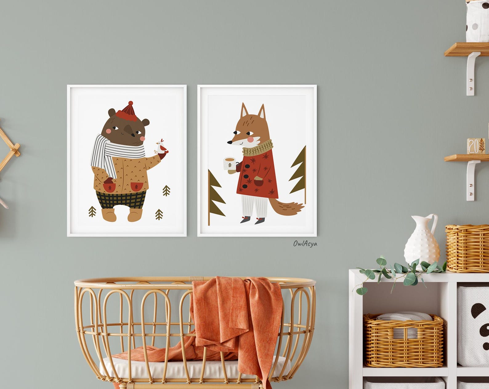 Winter Forest Animals Clipart, Woodland Animals SVG, Nursery Decor ...