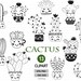 Cactus SVG, Line Art, Cactus Clipart, Succulent SVG, Kawaii Cactus ...