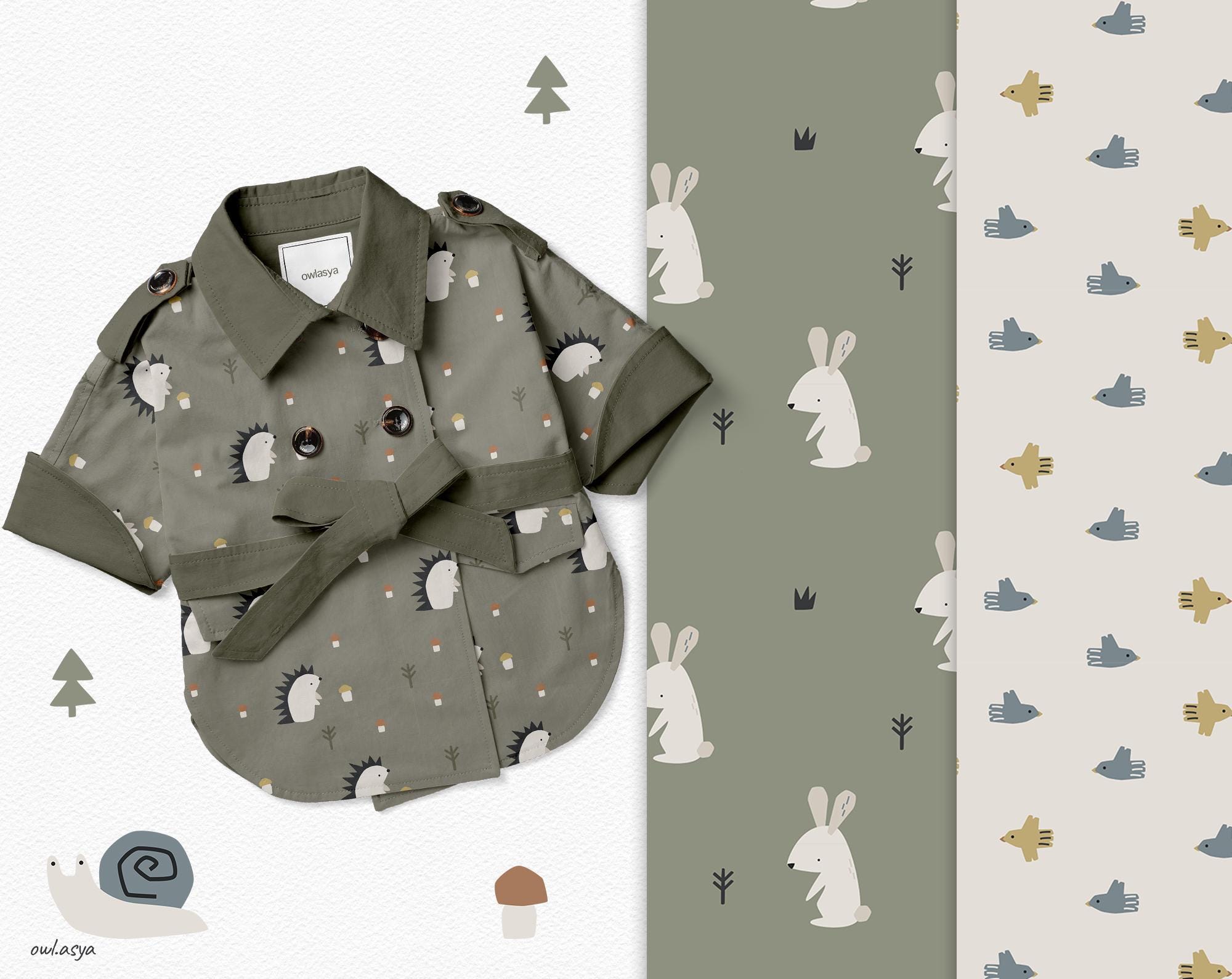 Forest Animals Digital Papers, Animals Seamless Patterns, Woodland ...