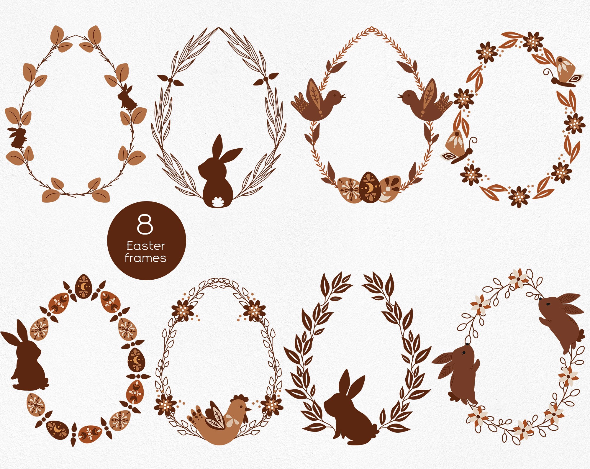 Easter Frame Svg, Boho Easter Clipart, Easter Bunny Svg, Boho Frame ...