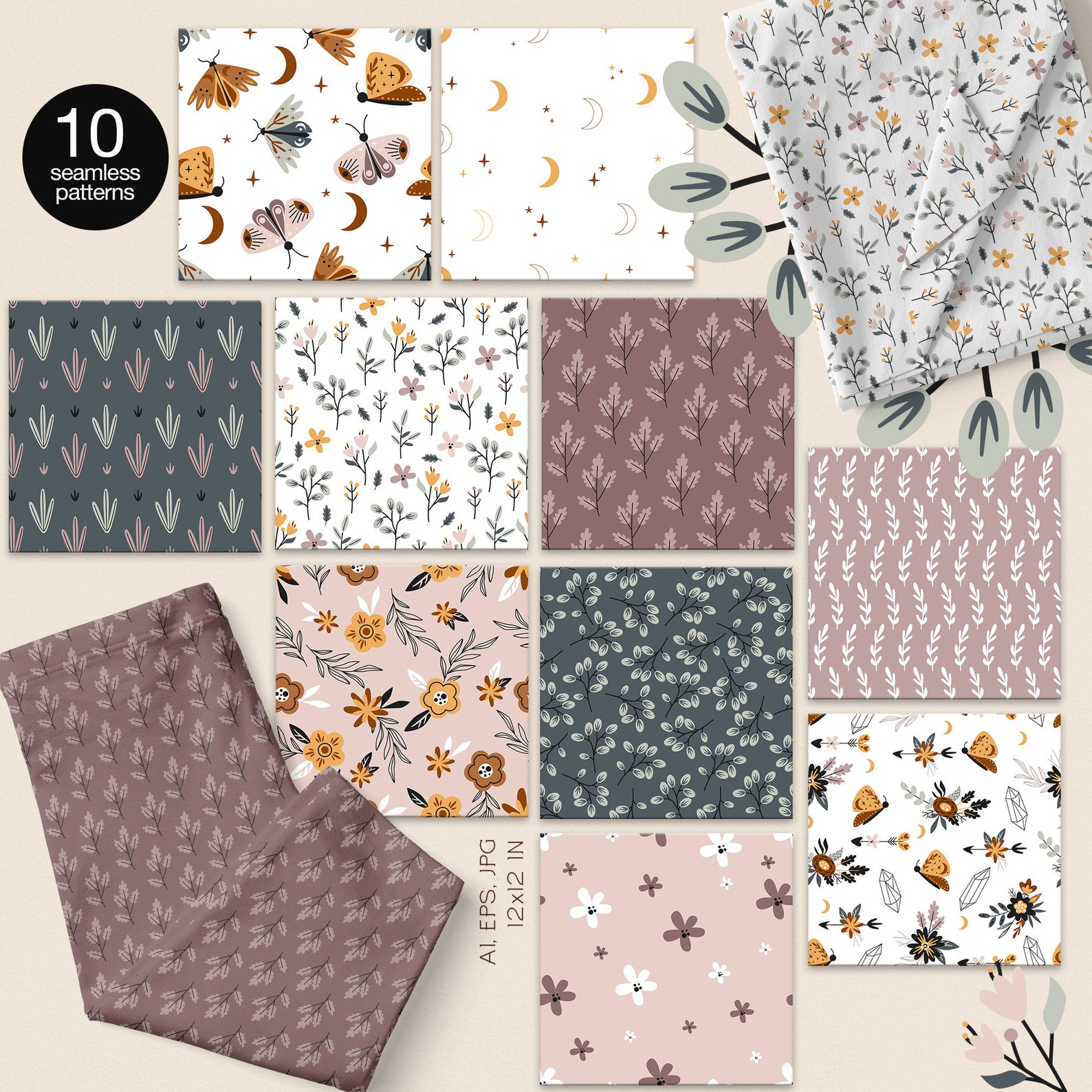 Floral Digital Paper, Spring Seamless Pattern, Flowers Printable ...